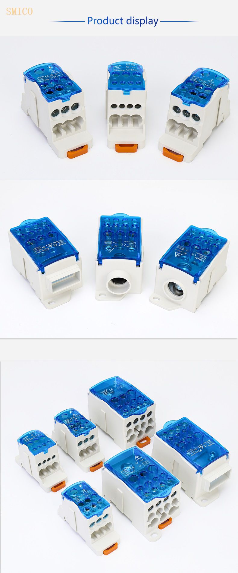 SMICO high quality terminal block UKK80A DIN rail connector - Buy ...